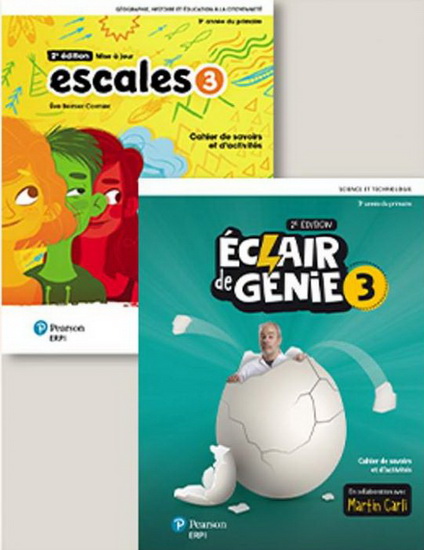 Combo des cahiers de savoirs et d'activités Éclair de génie et Escales avec carte plastifiée ...