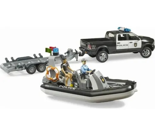 RAM 2500 Police sons et lumières avec remorque et 2 figurines | Archambault