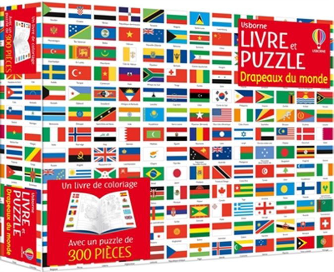 Drapeaux du monde : coffret livre et puzzle(Les) | Archambault